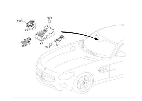Sensors, Camera and Switch Behind Windshield for 2021 Mercedes-Benz AMG ...