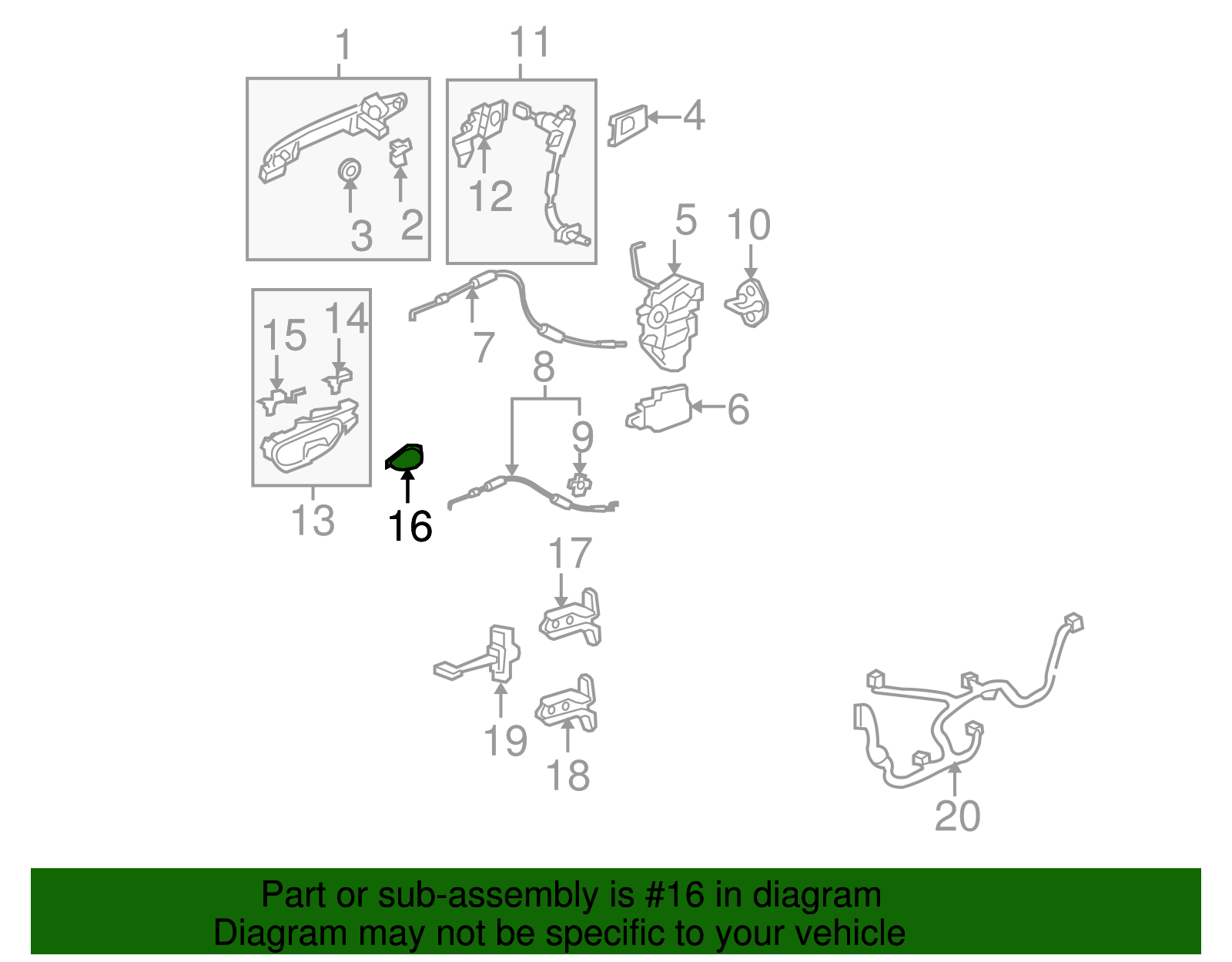 72161-SNE-A01ZA - 2006-2011 Honda Civic - Cap L Inside Handle *NH597L ...