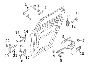 Genuine Exterior Door Handle Cover for 2019-2023 Hyundai Santa Fe ...