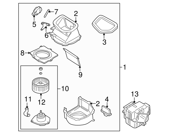 27220-7J201 - Fan & Motor 1995-2004 Nissan | Nissan Parts & Accessories ...