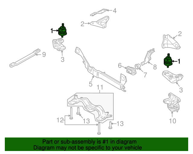 2005-2009 Audi Mount 8E0-199-379-BH | OEM Parts Online