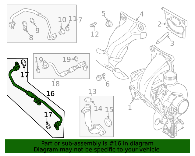 P2GZ-8A520-A - Turbocharger Coolant Line 2022-2024 Ford | Ford Parts Direct