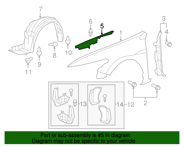 2008-2012 Honda Accord Garnish, R Front Fender 74206-TE0-A00 | OEM ...