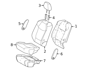 71078-08150-B0 - Seat Back Cushion Cover - 2021-2023 Toyota Sienna ...