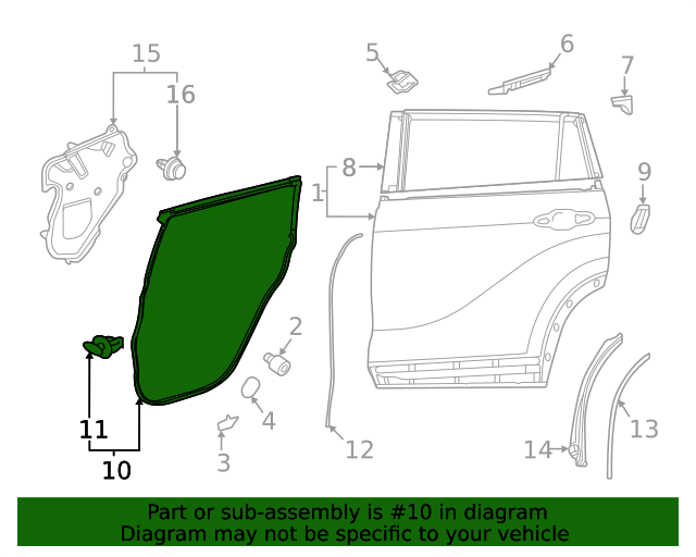 2020-2023 Toyota Highlander Door Weather-Strip 67871-0E080 | Toyota Parts