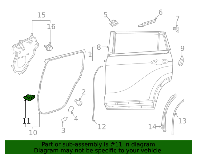 2019-2023 Toyota Door Weather-Strip Clip 67869-26050 | Toyota Parts