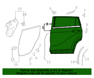 67003-0E190 - Door Shell - 2020-2023 Toyota Highlander ...