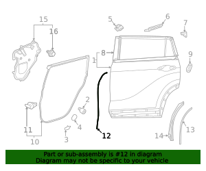 67895-0E060 - Front Weather-Strip - 2020-2023 Toyota Highlander | OEM ...
