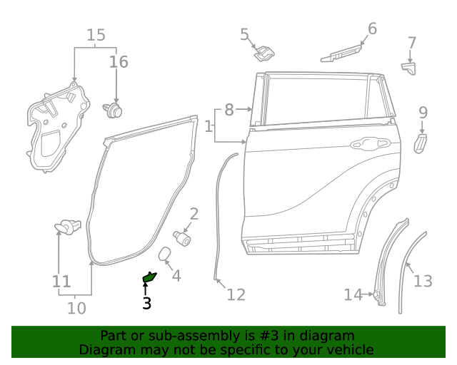 67837-0E060 - Door Shell Seal 2020-2024 Toyota | Ourisman Toyota Parts
