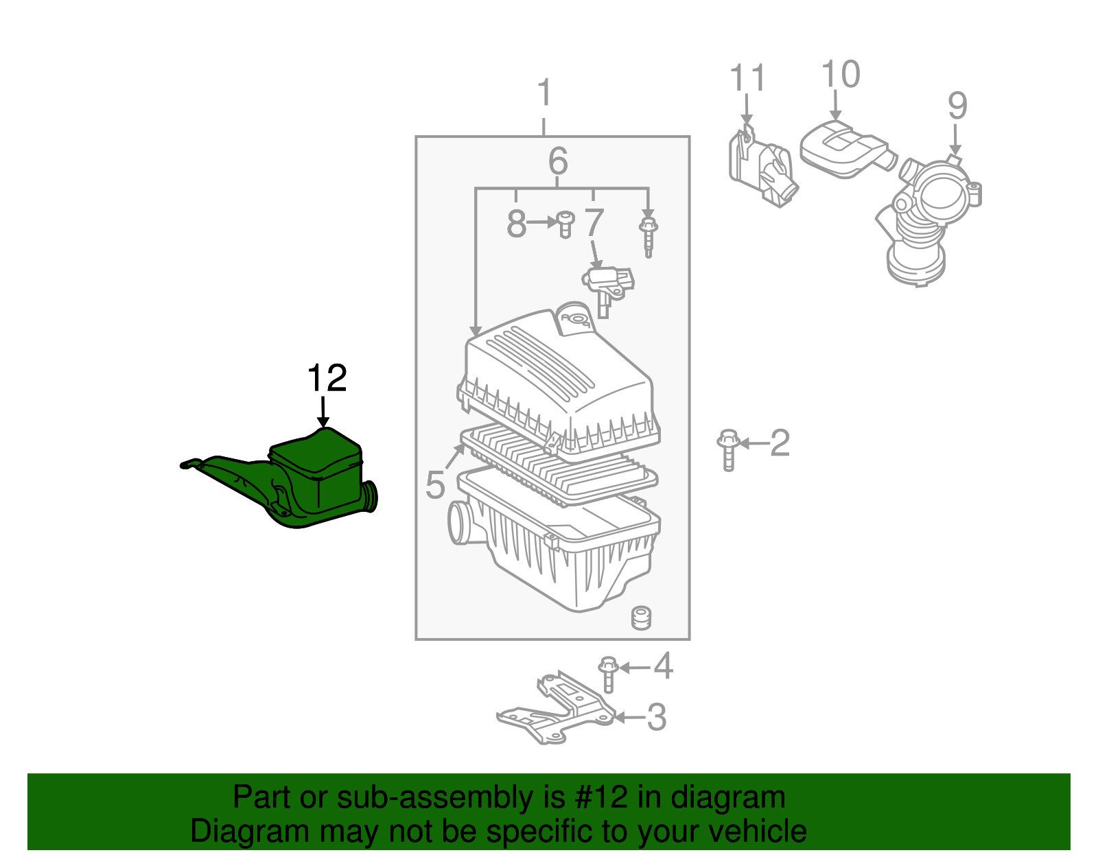 2009-2015 Toyota Air Inlet Assembly 17750-0V010 | Toyota Parts Center