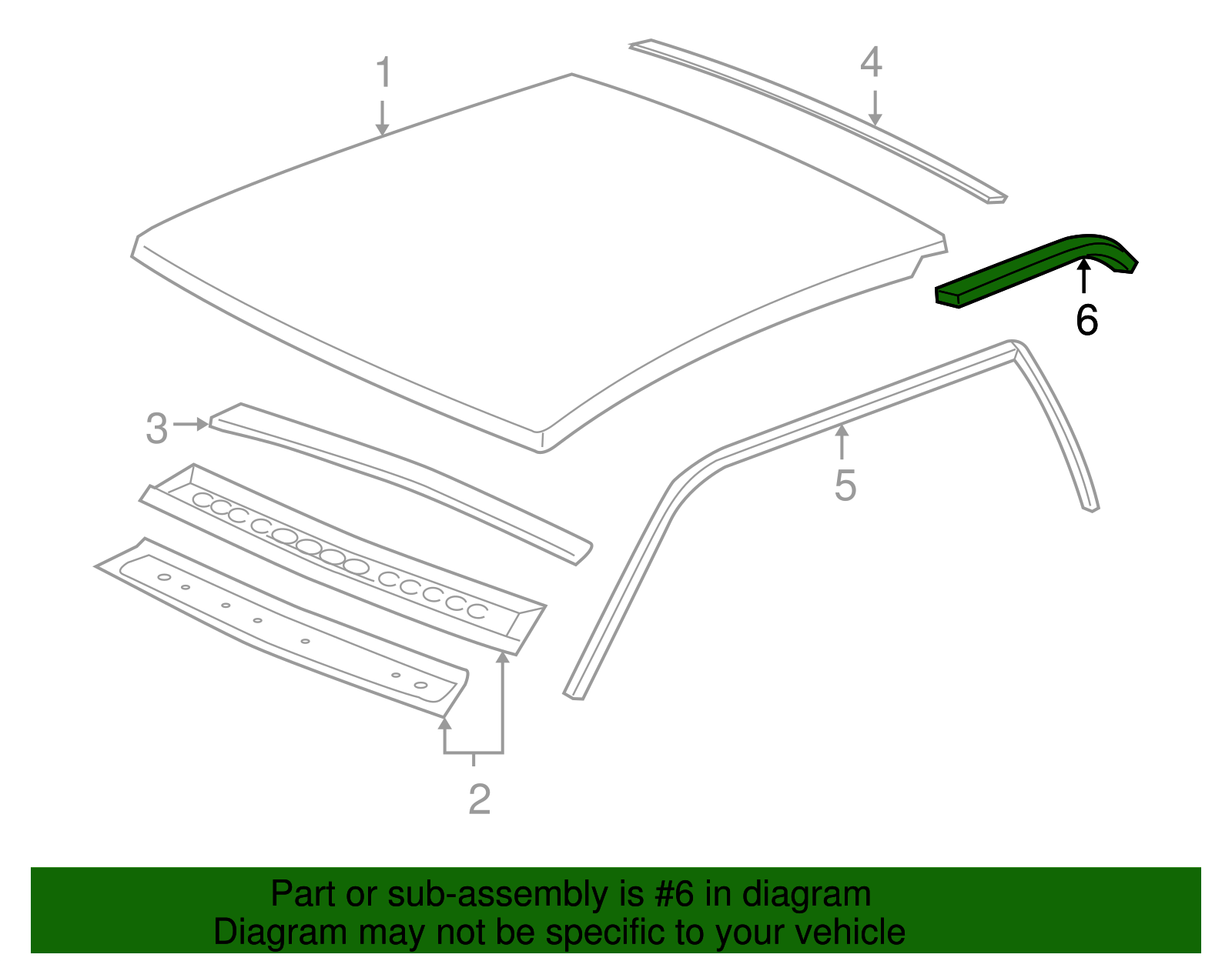 1999-2007 GM Roof Panel Reveal Molding 15045551 | OEM Parts Online