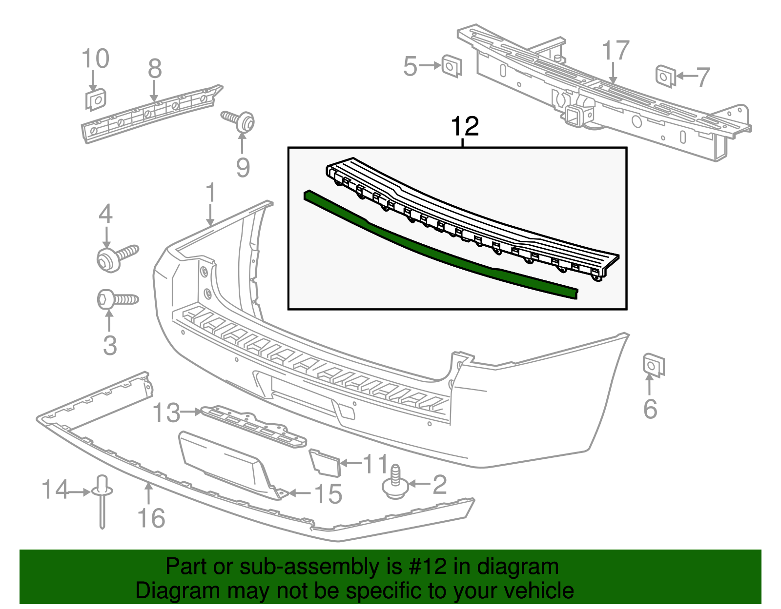 2015-2020 GM Rear Bumper Fascia Step Pad 84277154 GM | GMPartsDirect.com