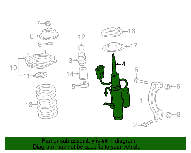 4G0-412-019-B - Strut 2017-2018 Audi | Audi OEM Parts