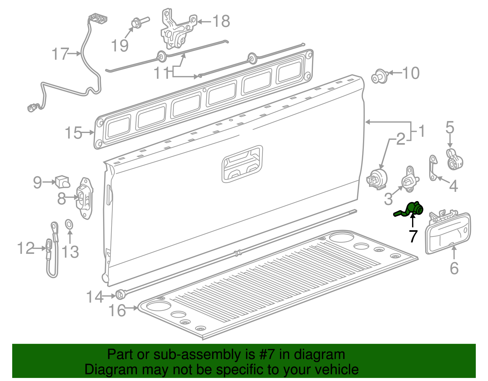 2019-2022 GM Liftgate Lock Cylinder 23338181 GM | GMPartsDirect.com
