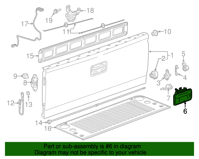 2016-2019 GM Tailgate Handle 84203910 | GMPartsDirect.com