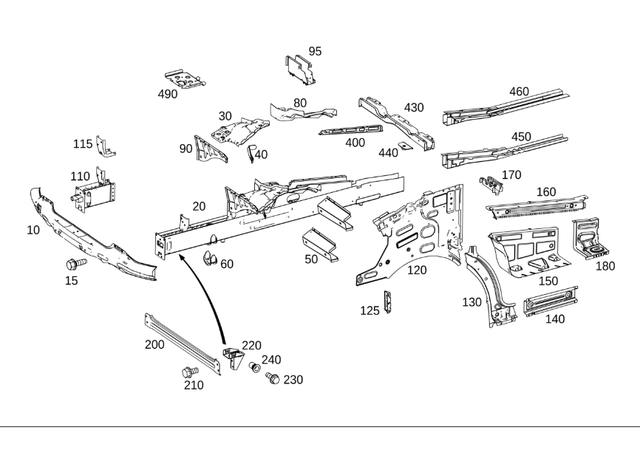 2019-2021 Mercedes-Benz Sprinter 1500 Longitudinal Member 9106207700 ...