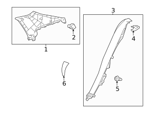 62566-47010-C0 - Pillar Cover - 2021-2022 Toyota | OEM Genuine Toyota Parts