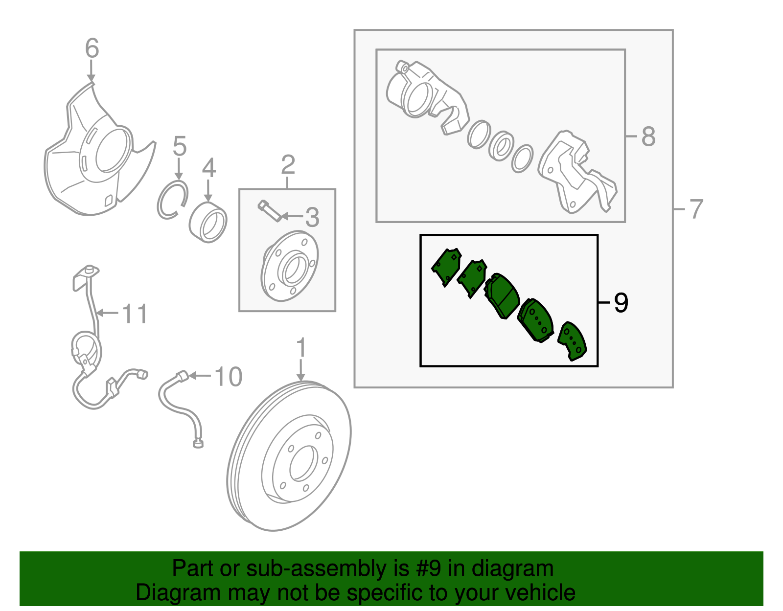 58101-3QA10 - Brake Pads - 2011-2014 Hyundai Sonata | Conicelli Hyundai