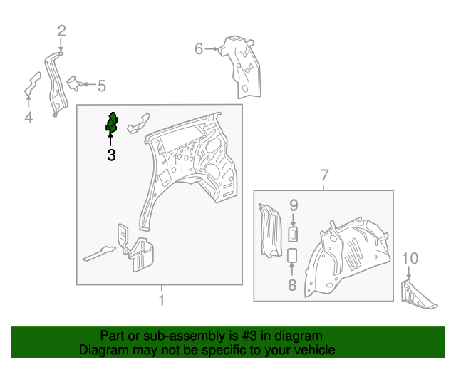 2018-2022 Buick Enclave Driver Side Quarter Panel Inner Brace 84070467 ...