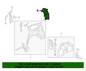 2018-2024 Buick Enclave Passenger Side Back Body Pillar Inner Upper ...