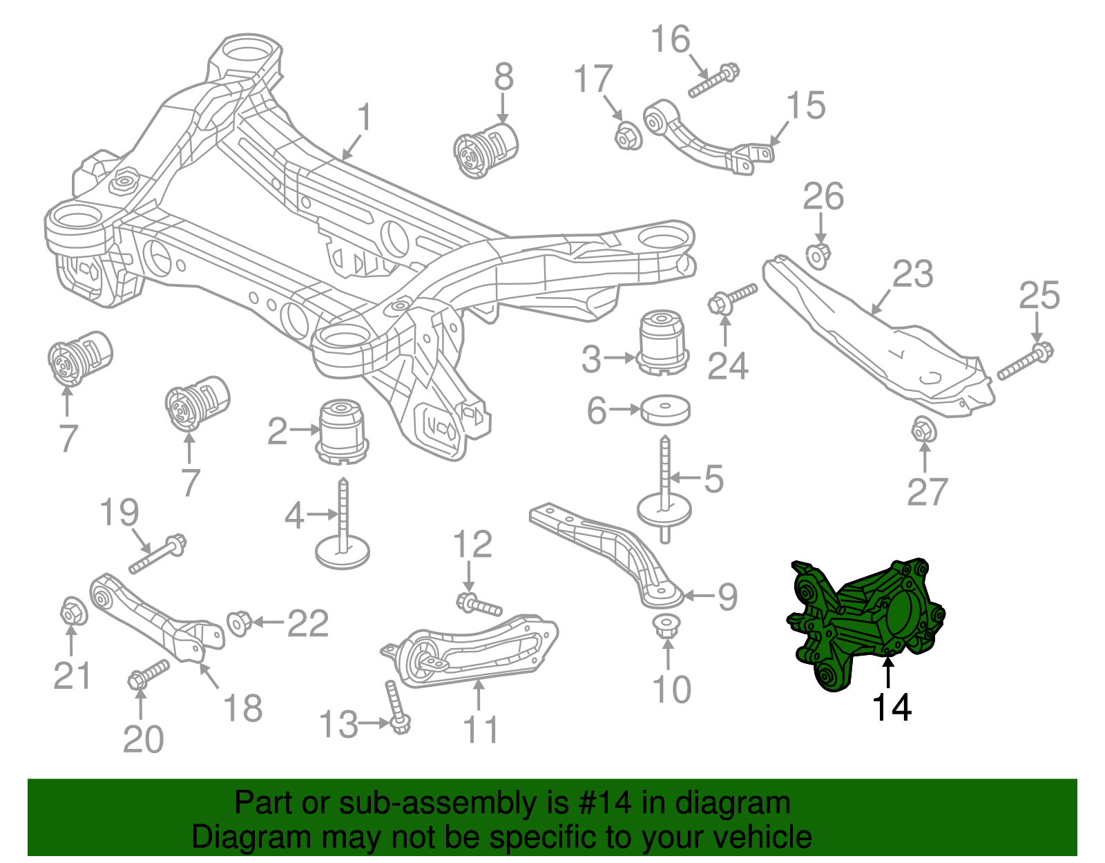 5090071AE - Rear Knuckle Left - 2014-2020 Jeep Cherokee | Mopar Parts ...