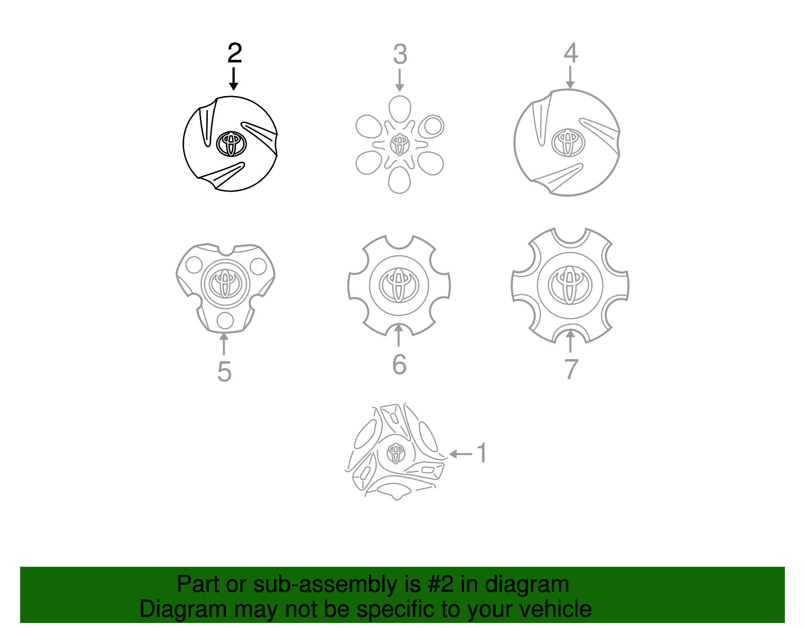 2000-2004 Toyota Center Cap 42603-0C010 | Toyota Parts Center