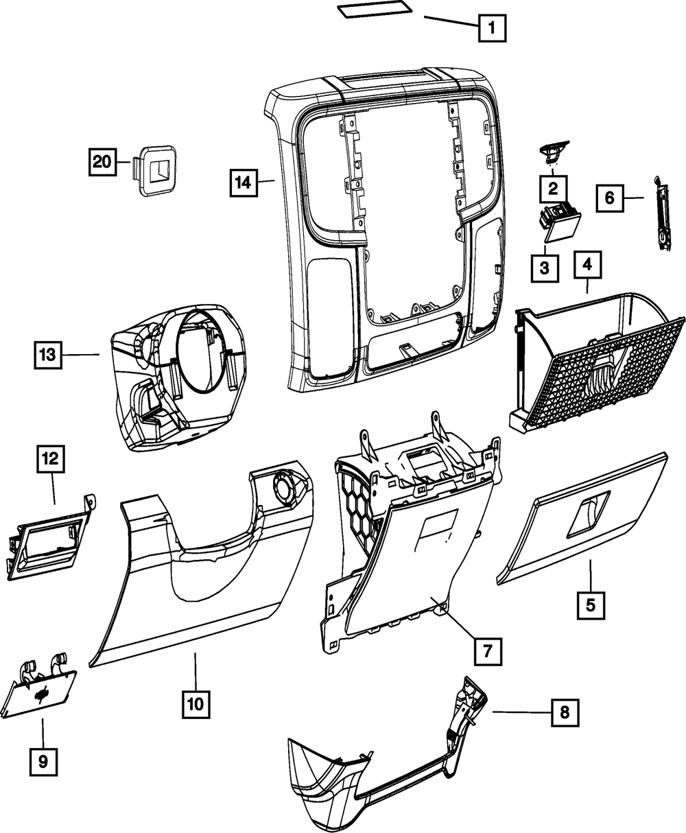 2013-2024 Ram Air Conditioning & Heater Outlet, Left, Center 5MK67DX9AA ...