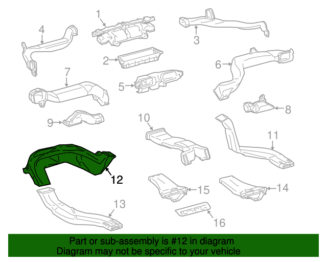 87213-30371 - Instrument Panel Air Duct 2006-2024 Lexus ...
