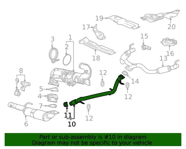 86799821 - Exhaust Intermediate Pipe GM Parts Warehouse