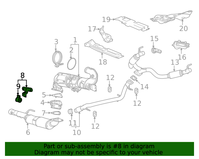 2021-2022 GM Exhaust Front Hanger 84482352 | TascaParts.com