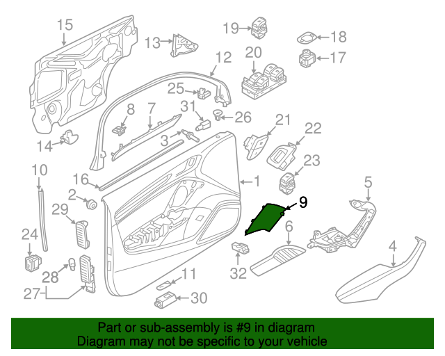 2015-2020 Audi Speaker Grille 8V3-035-410-4PK | Audi USA Parts