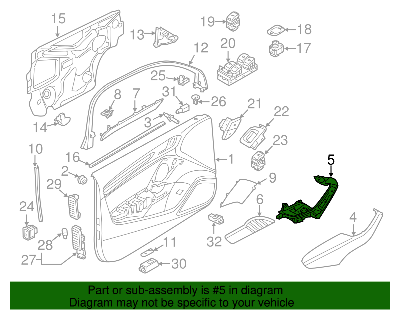 8V4-959-522-D-BC5 - Switch Housing 2015-2016 Audi | Audi OEM Parts