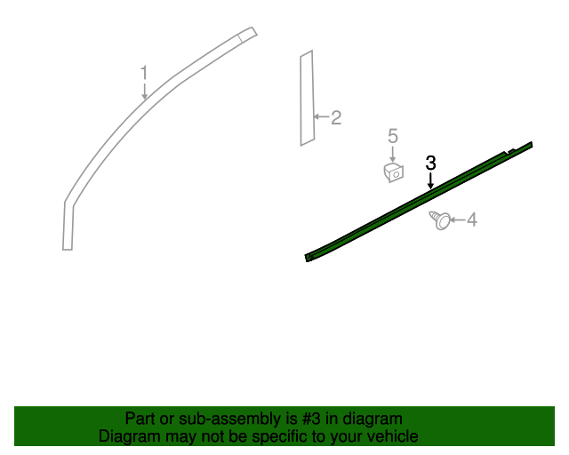 82210-1W001 - Belt Weather-Strip 2012-2017 Kia Rio | Kia.Parts Store
