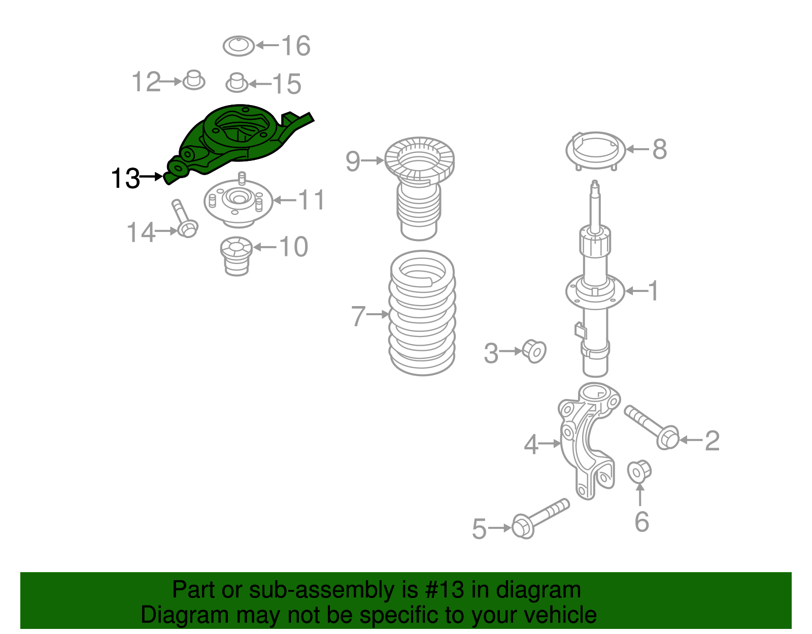 2015-2020 Hyundai Strut Bracket 54631-B1500 | Retail Performance Auto Parts