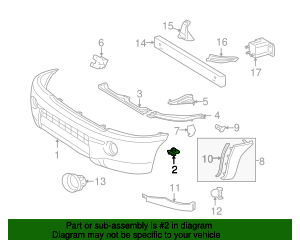 2001-2015 Toyota Bumper Cover Retainer 525350e010 | Toyota Parts Center