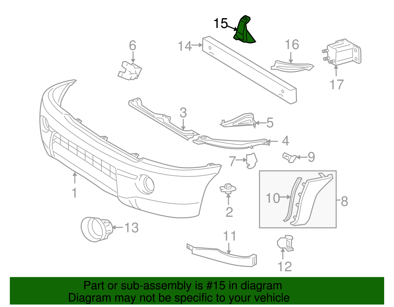 Genuine Toyota Reinforcement Mount Bracket part# 52137-04020 for 2005 ...