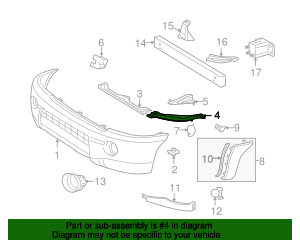 2005-2011 Toyota Tacoma Bumper Cover Support Rail 52126-04010 ...