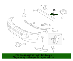 52138-04010 - Bumper Cover Reinforcement Bracket 2005-2011 Toyota ...