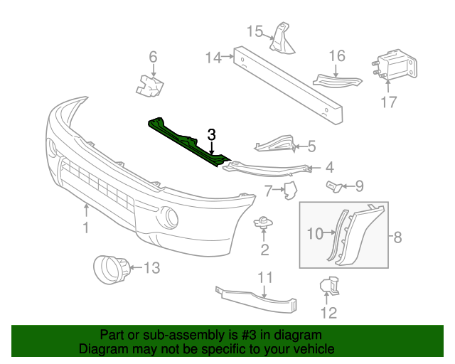 52521-04040 - Upper Retainer - 2005-2011 Toyota Tacoma | Sparks Parts