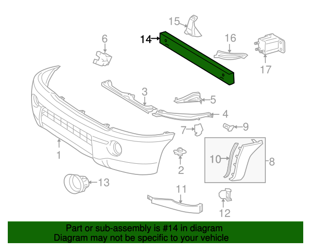 52131-04010 - Reinforcement 2006-2011 Toyota Tacoma | Ourisman Toyota Parts