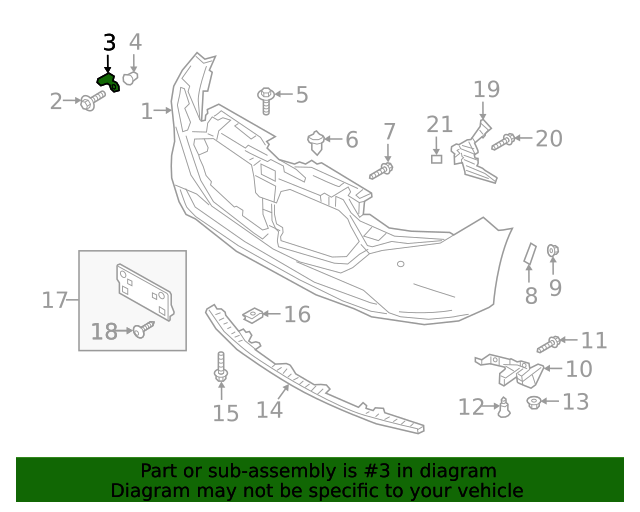 2019-2024 Mazda 3 Bumper Cover Retainer BDTT-50-0T6A | Mazda-Parts