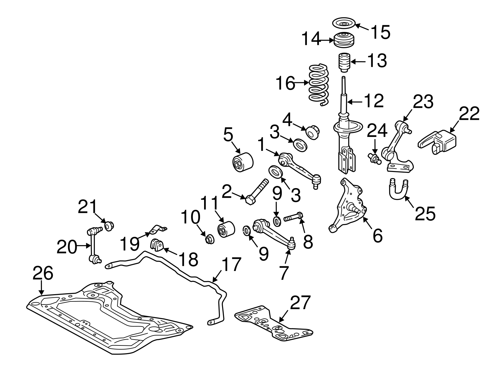 2001-2007 Mercedes-Benz Parts Kit, Shock Absorber 203-320-75-30-64 ...