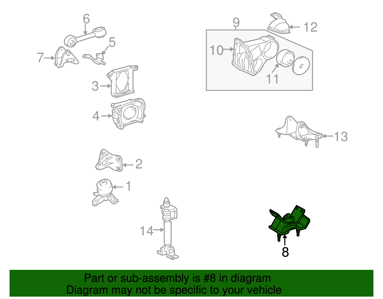 12372-0A020 - Insulator, Engine Mounting, Left(For Transverse Engine ...