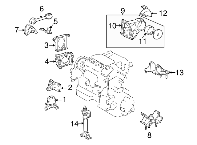 1997-2003 Toyota Rear Mount 12371-0A020 | Toyota Parts Center