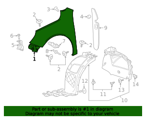2013-2016 Chevrolet Front Driver Side Fender 22899770 | GMPartsDirect.com