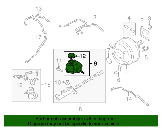 Hyundai - 58511-2M010 - Master Cylinder Reservoir - 2010-2016 Hyundai ...