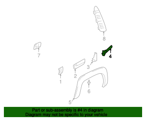 2001-2006 GM Rear Driver Side Wheel Opening Molding with Rivets ...