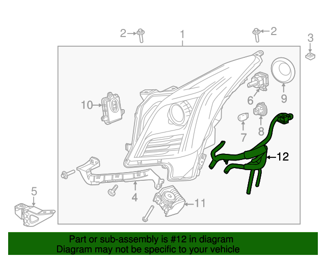 2014 Cadillac XTS Headlight Wiring Harness 23151399 | GM Parts Center