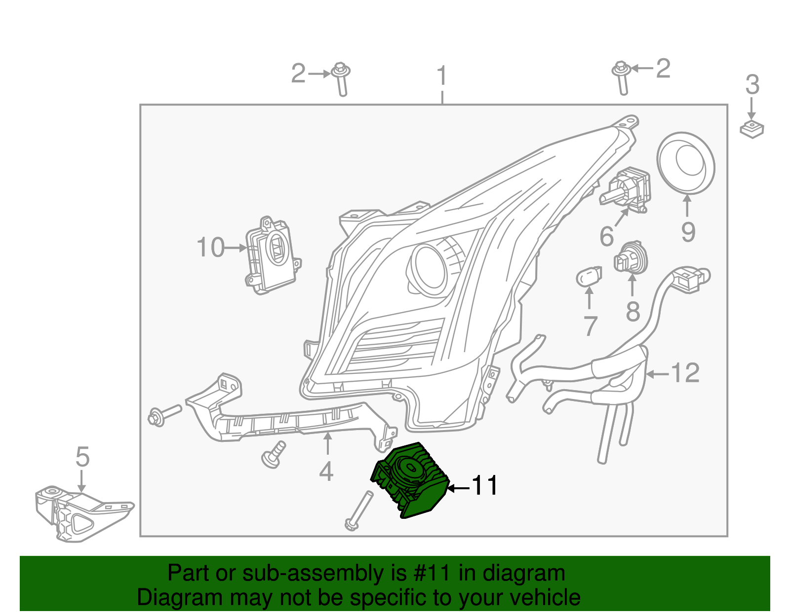2013-2017 Cadillac XTS Daytime Running Light Diode 22791374 GM ...