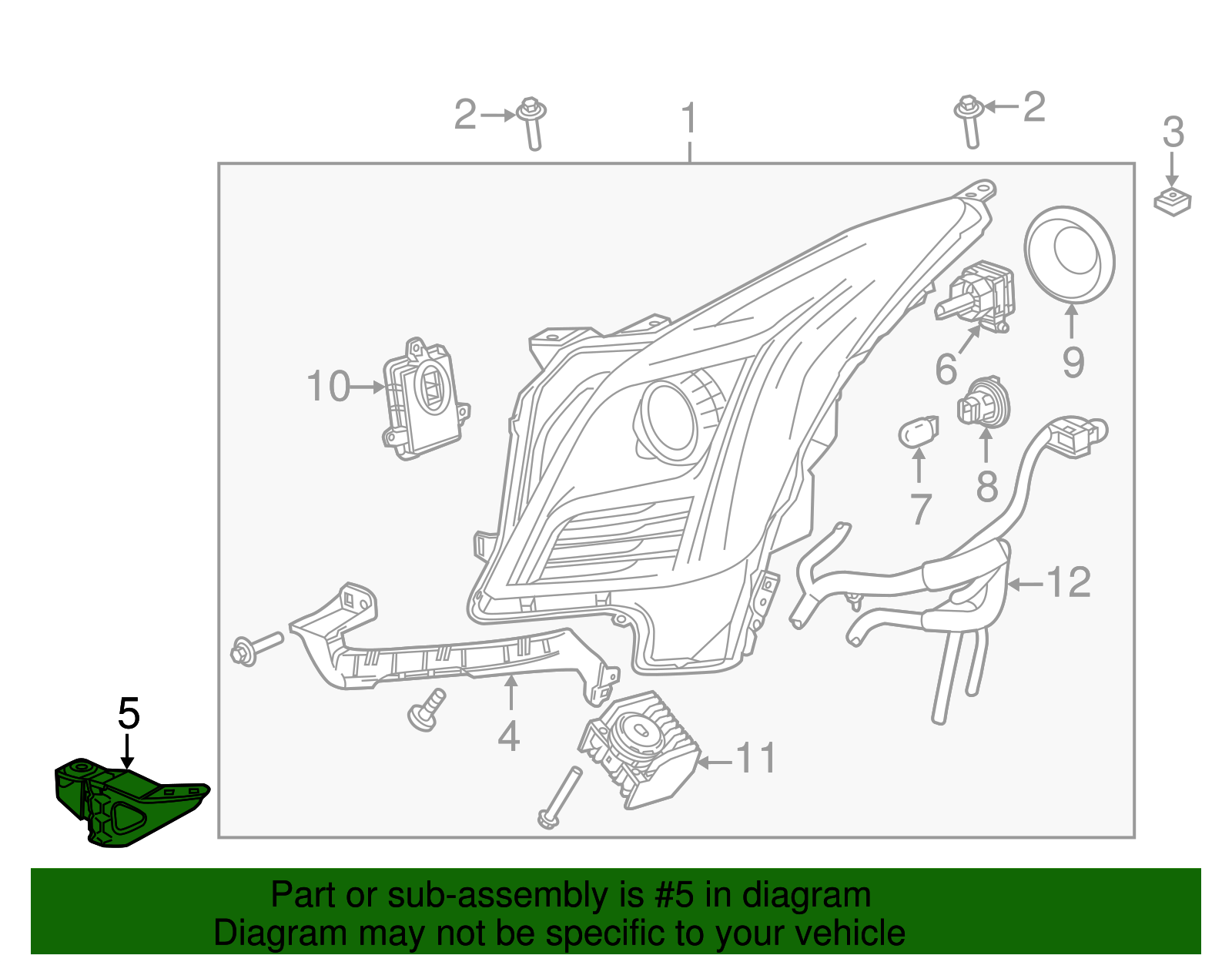 2013-2017 Cadillac XTS Driver Side Headlamp Bracket 22937943 GM ...